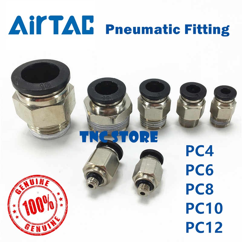AirTac Pneumatic Fitting PC4-01 PC6-01 PC8-01 PC10-01 PC12-01 PC4-M5 ...
