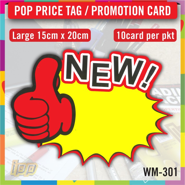 POP Price Tag Promotion Cards / Thumbs Up Pop Price Tags / Jualan Tag ...