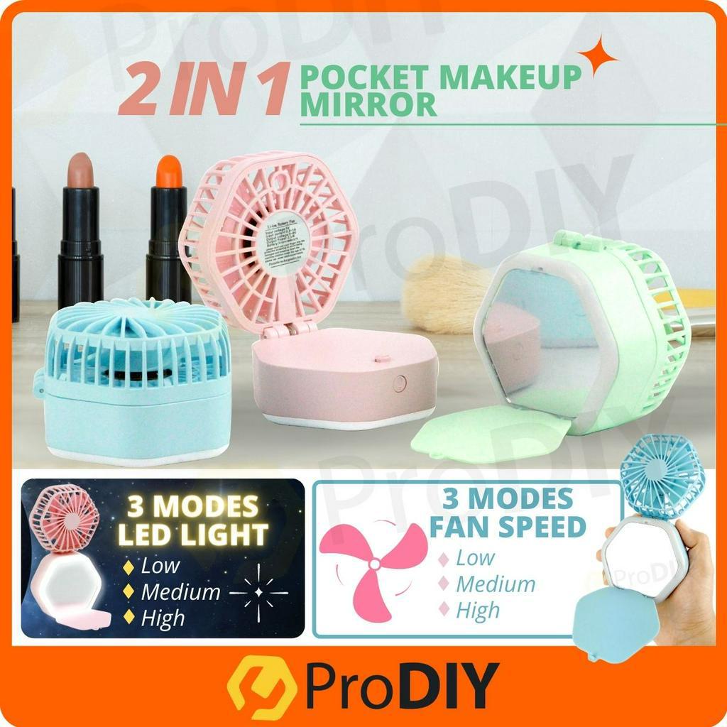 2 IN 1 NEW Mini Portable USB Rechargeable LED Fill Light Makeup Mirror ...