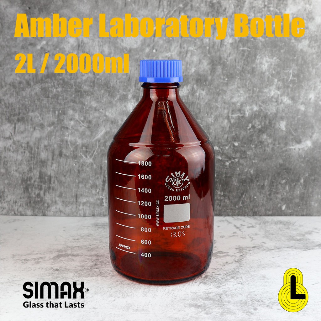 Amber Laboratory Bottle 2L Simax | Shopee Malaysia