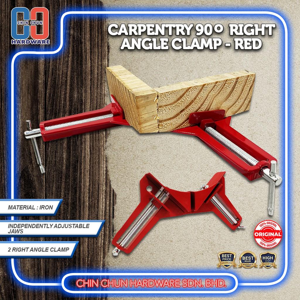 CARPENTRY 90DEG RIGHT ANGLE CLAMP - RED/WOODWORKING FRAME CLAMP DIY ...