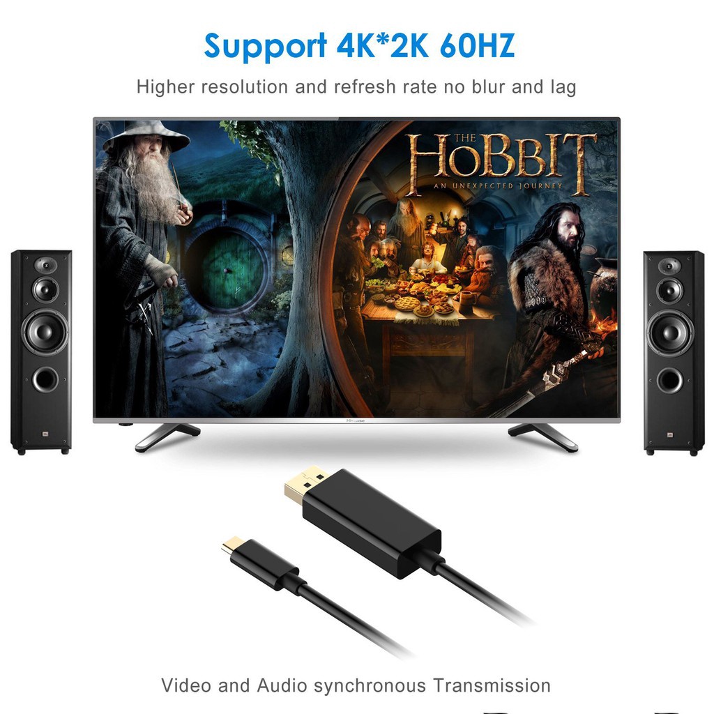 3.1 Usb Type C to Display port Cable 4K DP Displayport 1.4 Thunderbolt ...