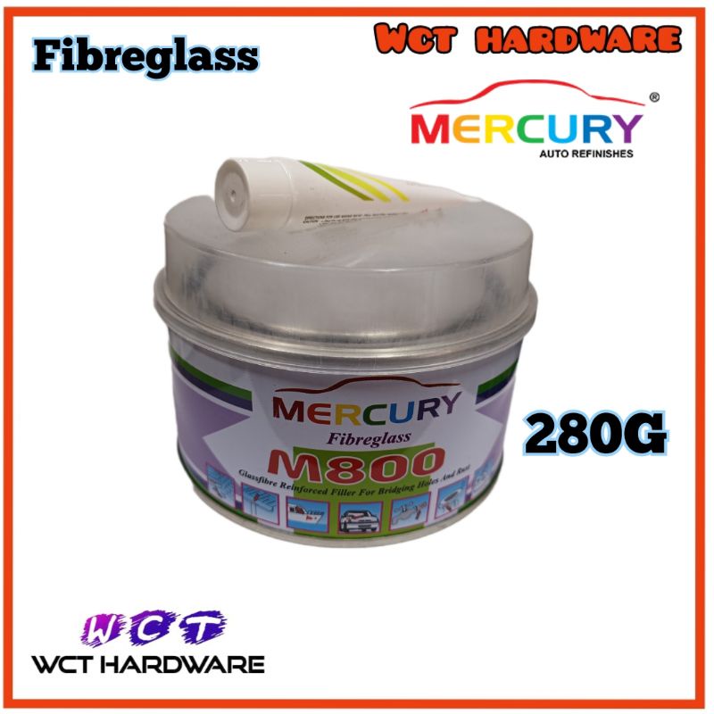 MERCURY M800 FIBREGLASS WITH HARDENER (280G) / FIBRE COMPOUND / CAR ...