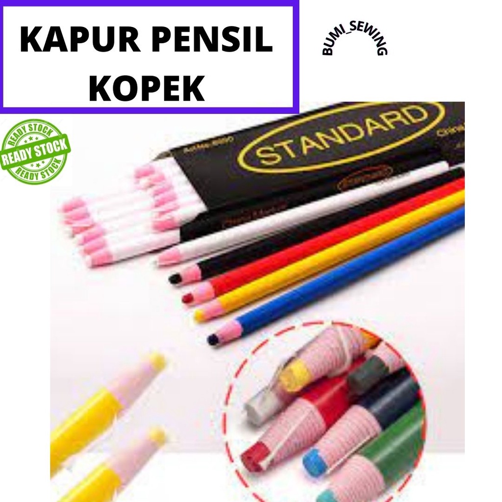 KAPUR PENSIL KOPEK STANDARD // STANDARD PEEL OFF PENCIL CHALK | Shopee ...