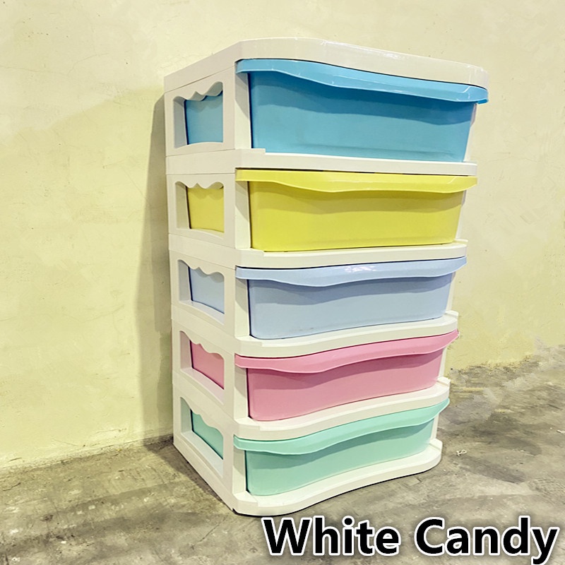 【Woody】 Widened 5-Layer drawer cabinet multi-purpose color storage ...