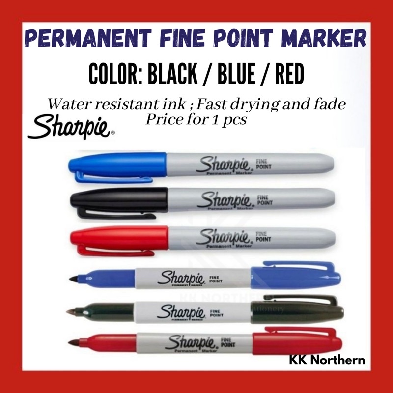 1pcs Papermate Sharpie Fine Permanent Marker - Blue Black Red Marker ...