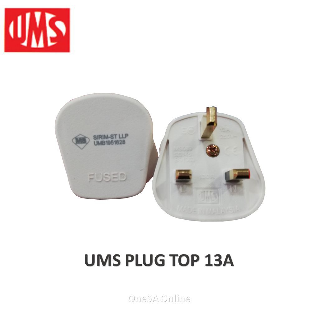 UMS PT130R-S/UMS 130/PT-150R 3 PIN 13A/15A UK Fused PLUG TOP With SIRIM ...