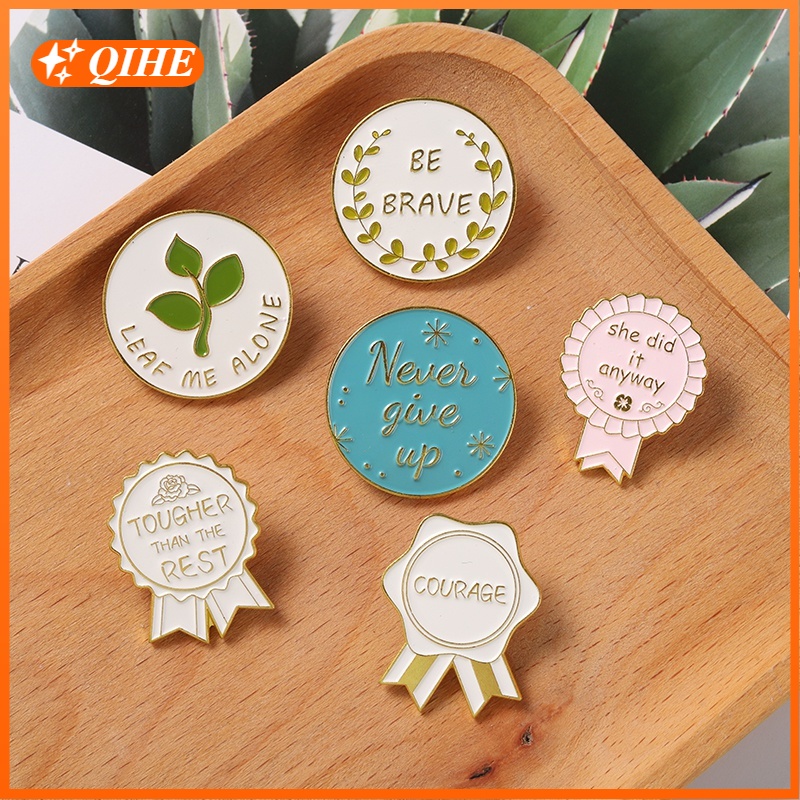 Brave Badge Enamel Pins Encourage Quote Button Bag Hat Backpack Brooch Lapel Pin Gifts | Shopee ...