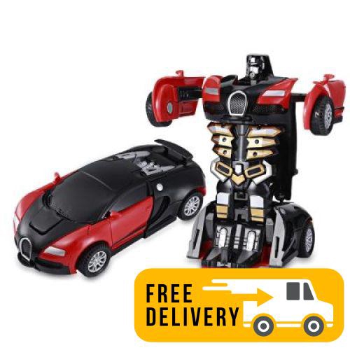 One Step Impact Deformation Car Mini Transformation Robot Toy (FIRE ...