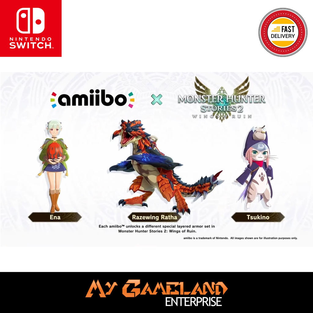 Nintendo Switch Amiibo Monster Hunter Stories Series 2 (Figure Ena ...