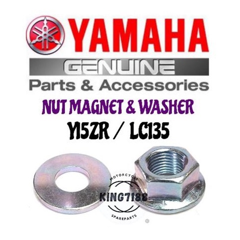 YAMAHA Y15ZR LC135 NUT MAGNET WASHER ORIGINAL {90179-12004} NUT PUTIH ...