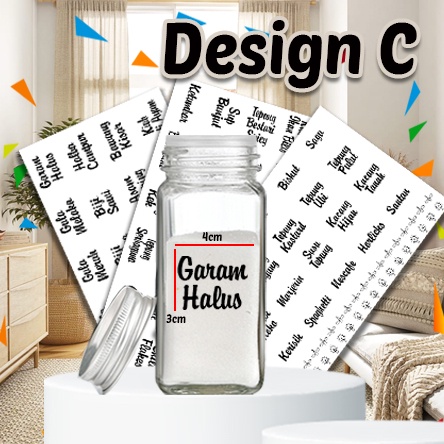 74Pcs Sticker Dapur, Label Spice, Kitchen Sticker, Spice Sticker ...