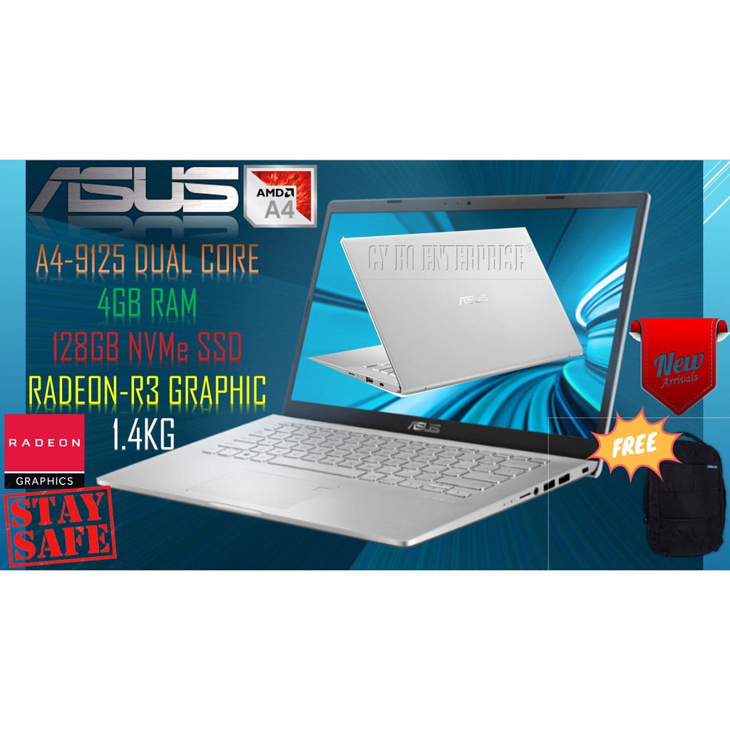 ASUS M409B-ABV041T AMD A4 9125 DUAL CORE 2.3Ghz/4GB DDR4/128GB SSD/AMD ...