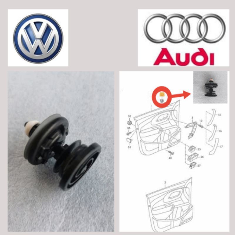 Original New Door Trim Panel Clip Interior Trim Clip Volkswagen Audi ...