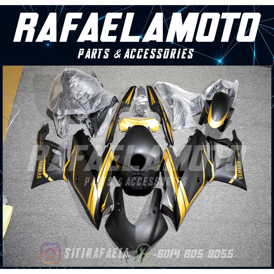 Yamaha YZF R25 R3 V2 Full Coverset Year 2019-2021 Fairing Black Matte ...