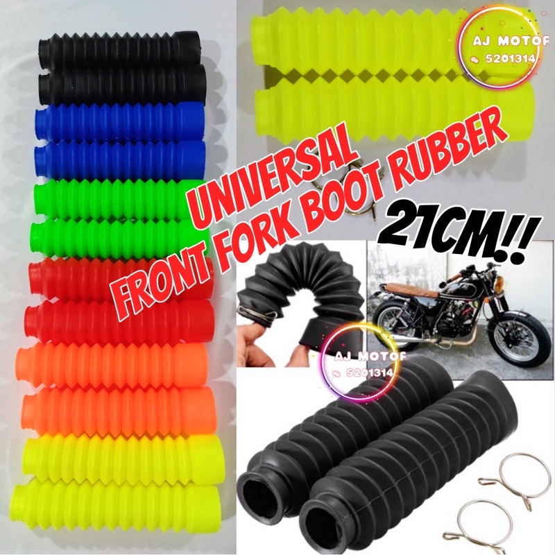 1SET UNIVERSAL 21CM FRONT FORK BOOT RUBBER COVER SHOCK ABSORBER ...