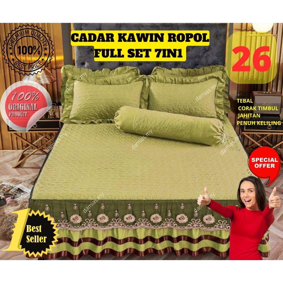 Cadar KAWIN Bilik Pengantin Ropol COTTON 7IN1 FULL QUEEN SET Cotton ...