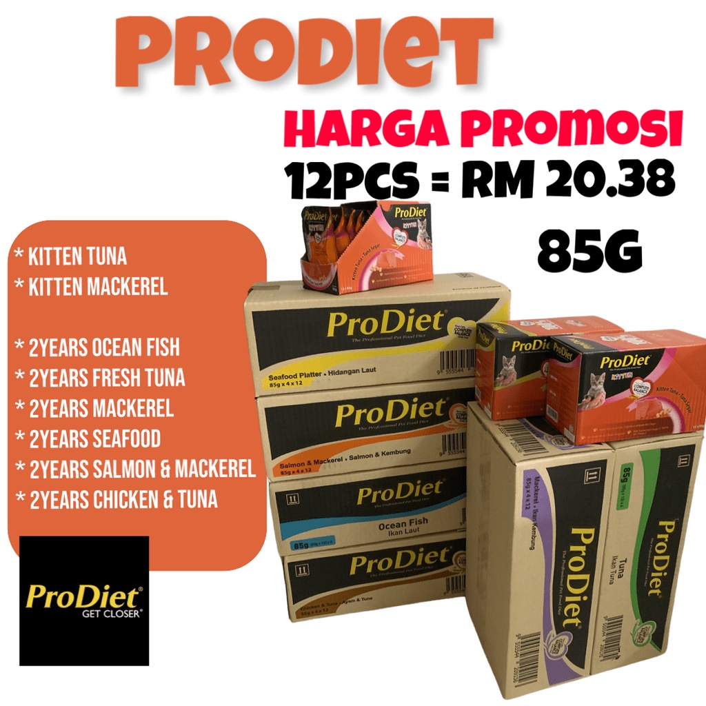 PRODIET 85G POUCH (TUNA/OCEAN FISH/MACKERAL/SEAFOOD/SALMON & MACKERAL ...