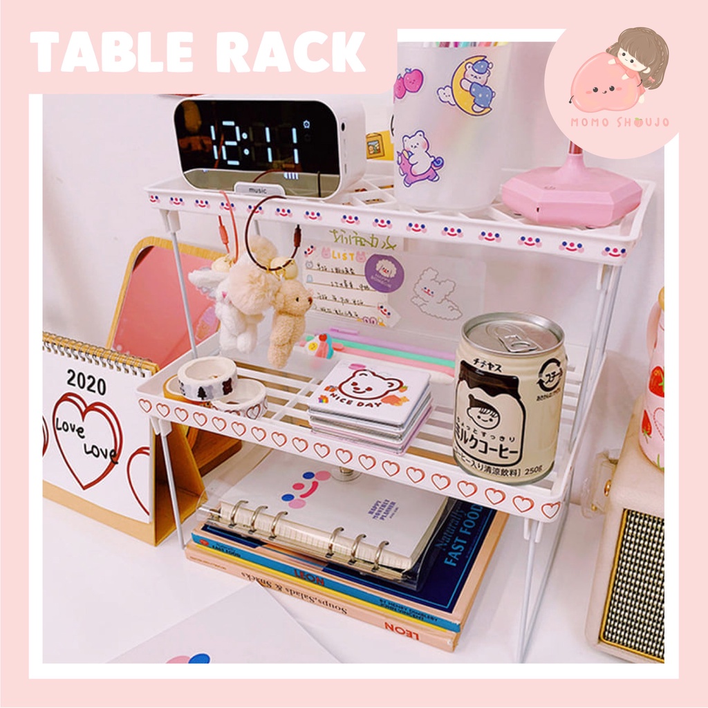 MOMO SHOUJO INS STYLE FOLDABLE TABLE SMALL RACK MULTIPURPOSE RACK ...