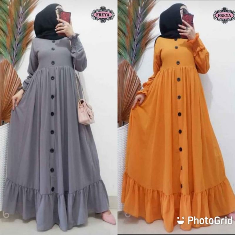 Gamis Alesha | Plain Gamis | Gamis | Maxy Dress | Rampel Gamis | Shopee ...