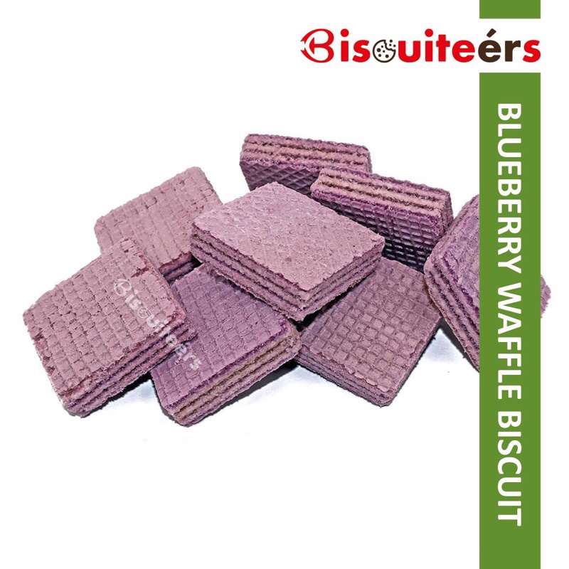 (Biscuiteers) [Halal] Blueberry Waffle Biscuit / Beri Biru Biskut Wafer ...