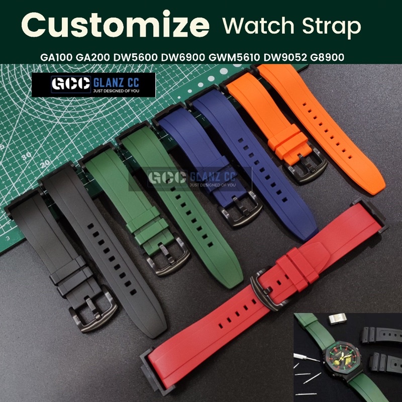 Customize Silicone Strap Rubber Band Watch Strap Suit For Ga100 Gd110 ...