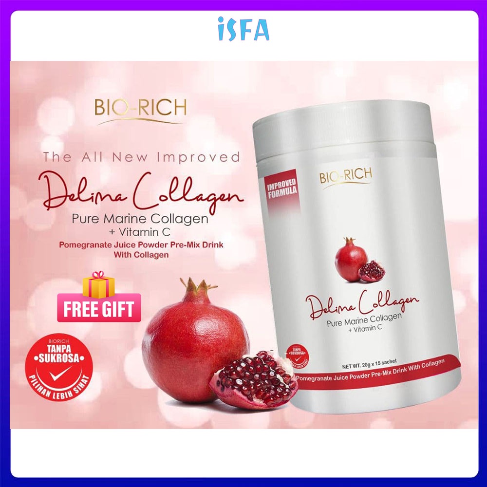 DELIMA COLLAGEN BIORICH 400g Pure Marine Collagen + Vitamin C | Shopee ...
