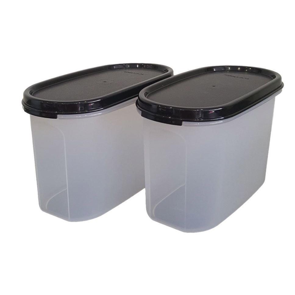 TUPPERWARE MODULAR MATES OVAL II(1.1L) AIRTIGHT -Black Seal(2PCS ...