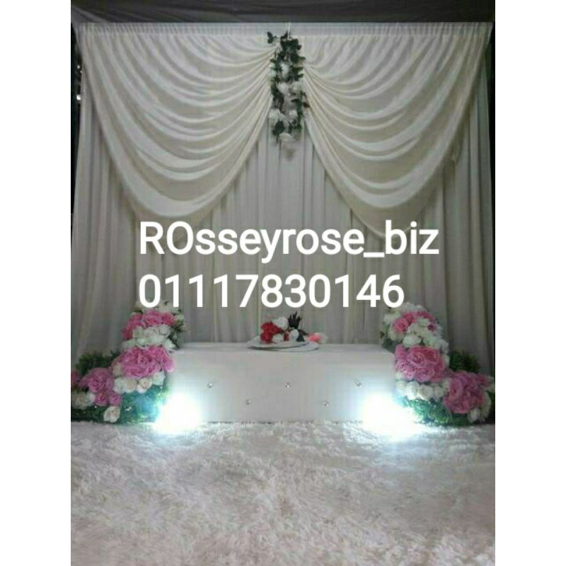 LANGSIR PELAMIN + SCALLOP yg dh siap jahit pada kain backdrop(beli satu ...