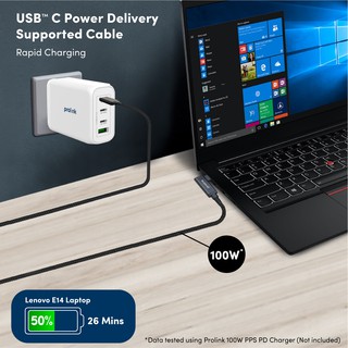 [E-Mark Chip] Prolink 100W PD USB-C 3.2 Gen 2 Fast Charging Thunderbolt ...