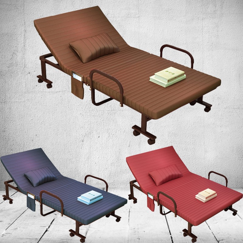 GTE Foldable Adjustable Space Saving Folding Metal Steel Single Bed ...