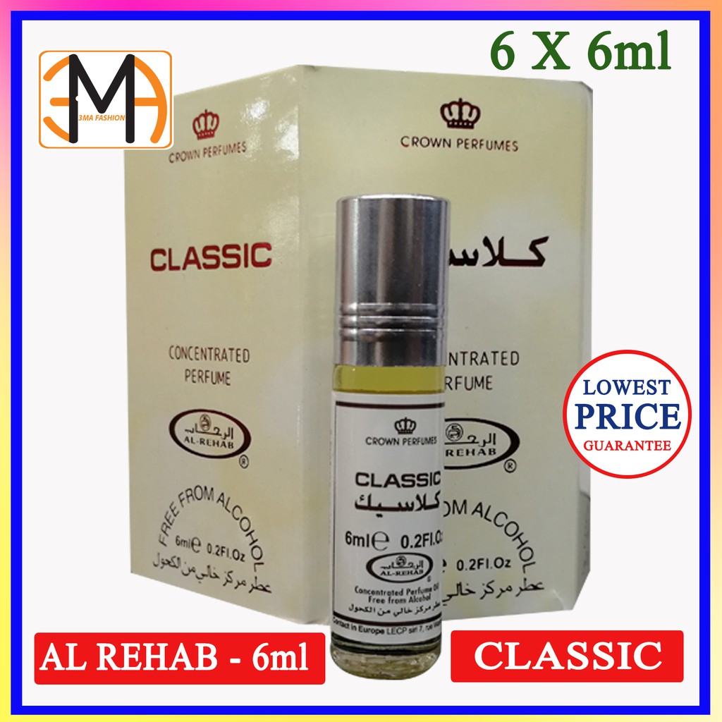 Original Al Rehab CLASSIC 6 X 6ml Box (Roll on) Alcohol Free Made in ...
