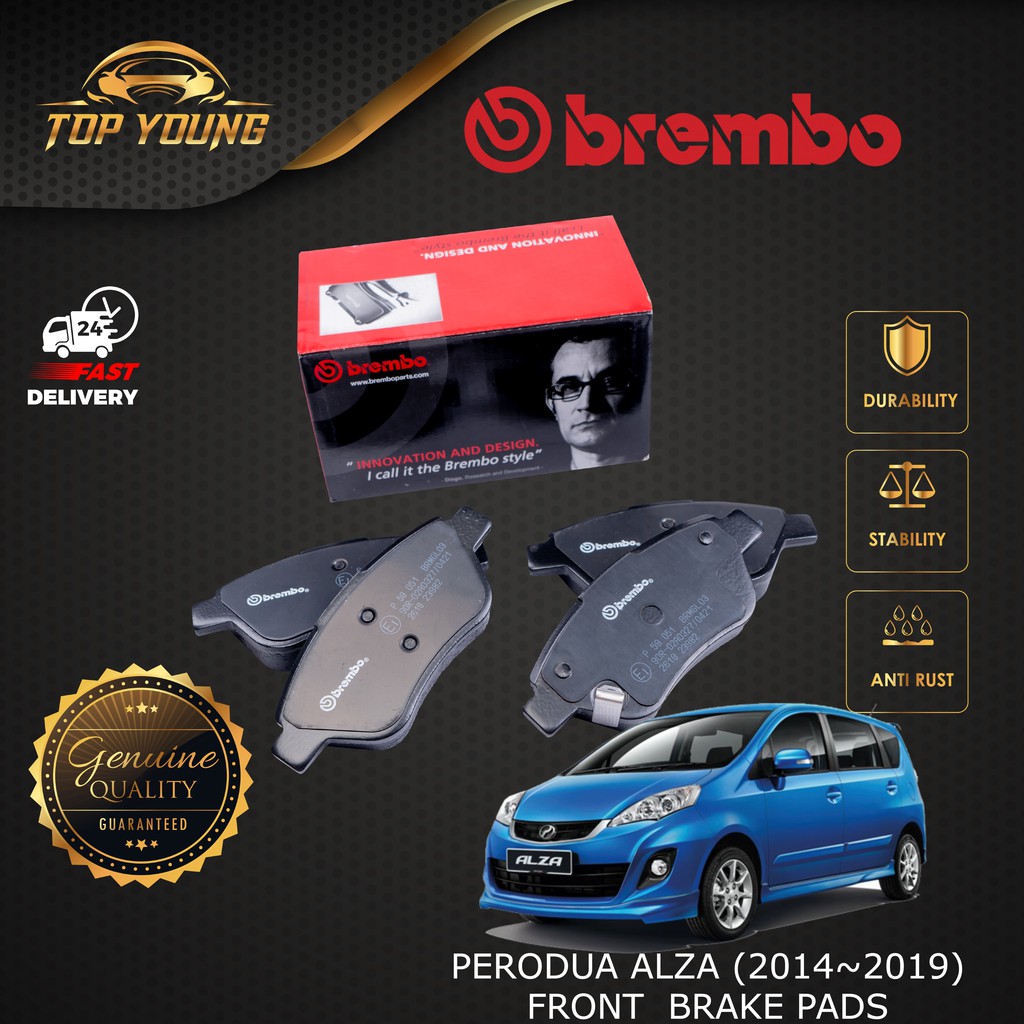 BREMBO PERODUA ALZA (2014-2021) FRONT (DEPAN) FW BRAKE PAD ORGINAL ...