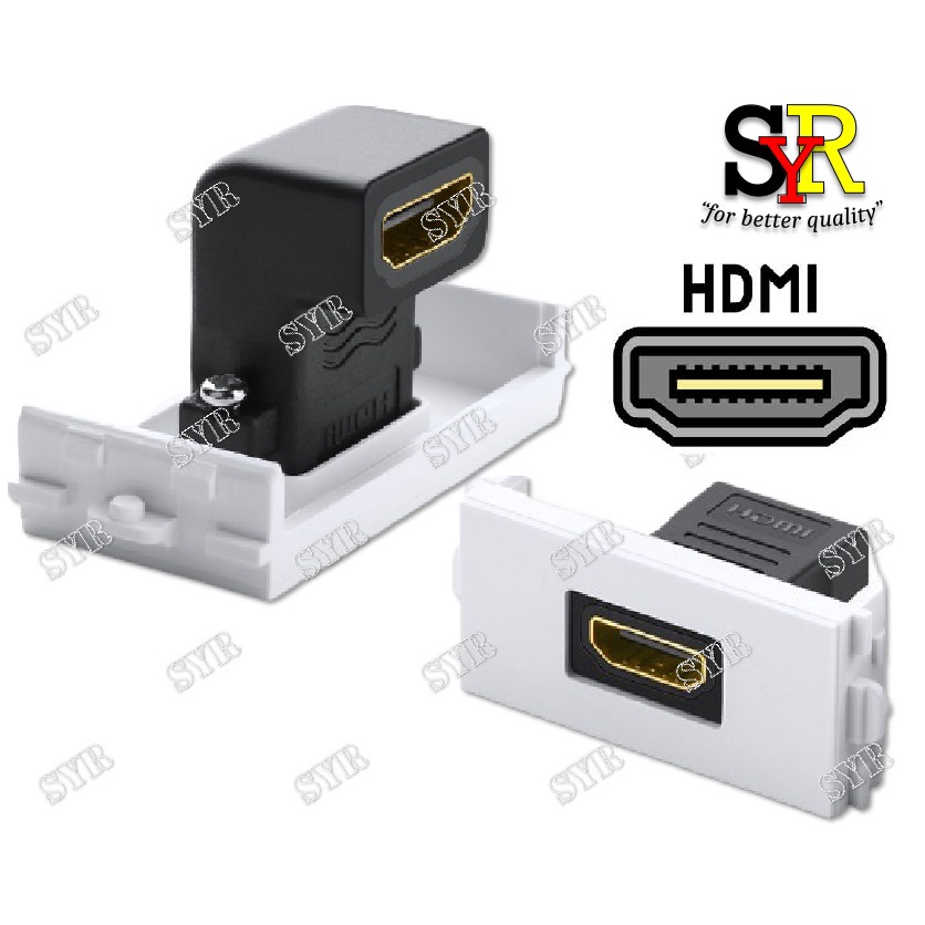 HDMI Panel Wall Socket 90 Degree Elbow WALL PLATE / FACE PLATE ...