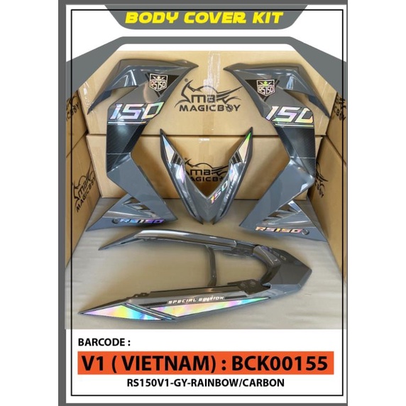 MAGIC BOY RS150 V1/V2 COVER SET CUSTOM（NARO GREY） | Shopee Malaysia
