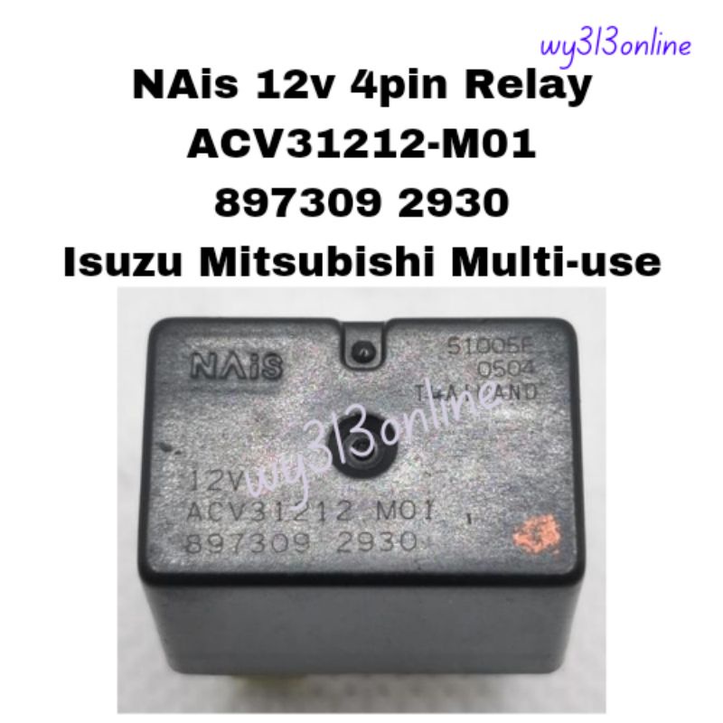 Original NAis 12v 4pin Relay Isuzu Dmax ( 897309 2930 ) ( 8-97309293-0 ...