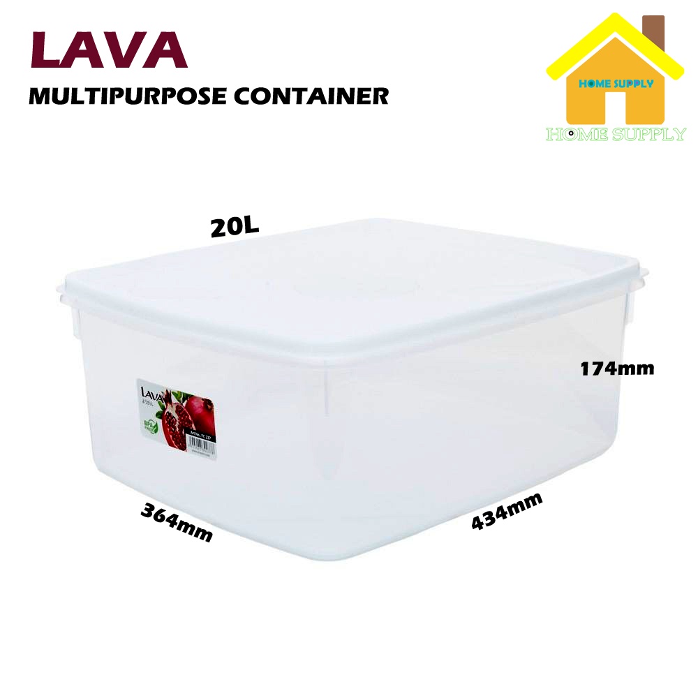 LAVA Multipurpose Plastic Container 20L FC237 |HOMESUPPLY 储存收纳盒 食物保鲜盒 ...