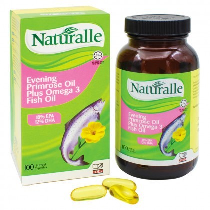 Naturalle Evening Primrose Oil (EPO) Plus Omega 3 Fish Oil 100's (Exp ...