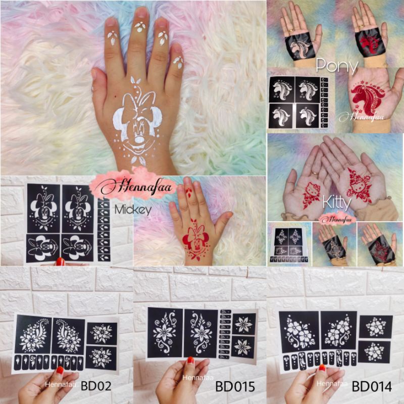 Sticker Inai Budak / henna stencil hello kitty | Shopee Malaysia