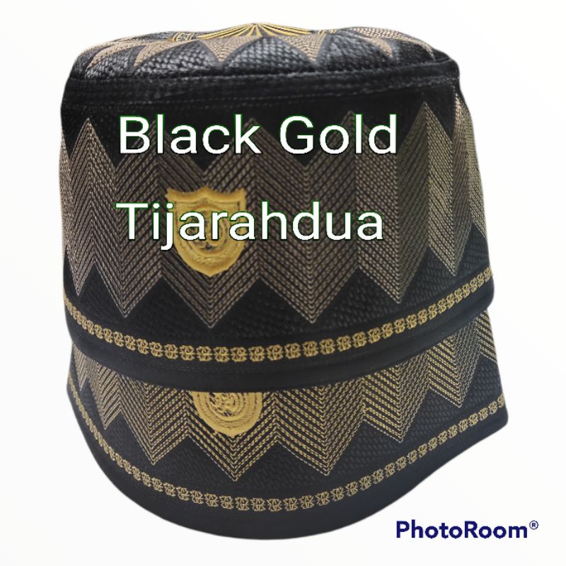 Kopiah tinggi bercorak versi hitam | Shopee Malaysia