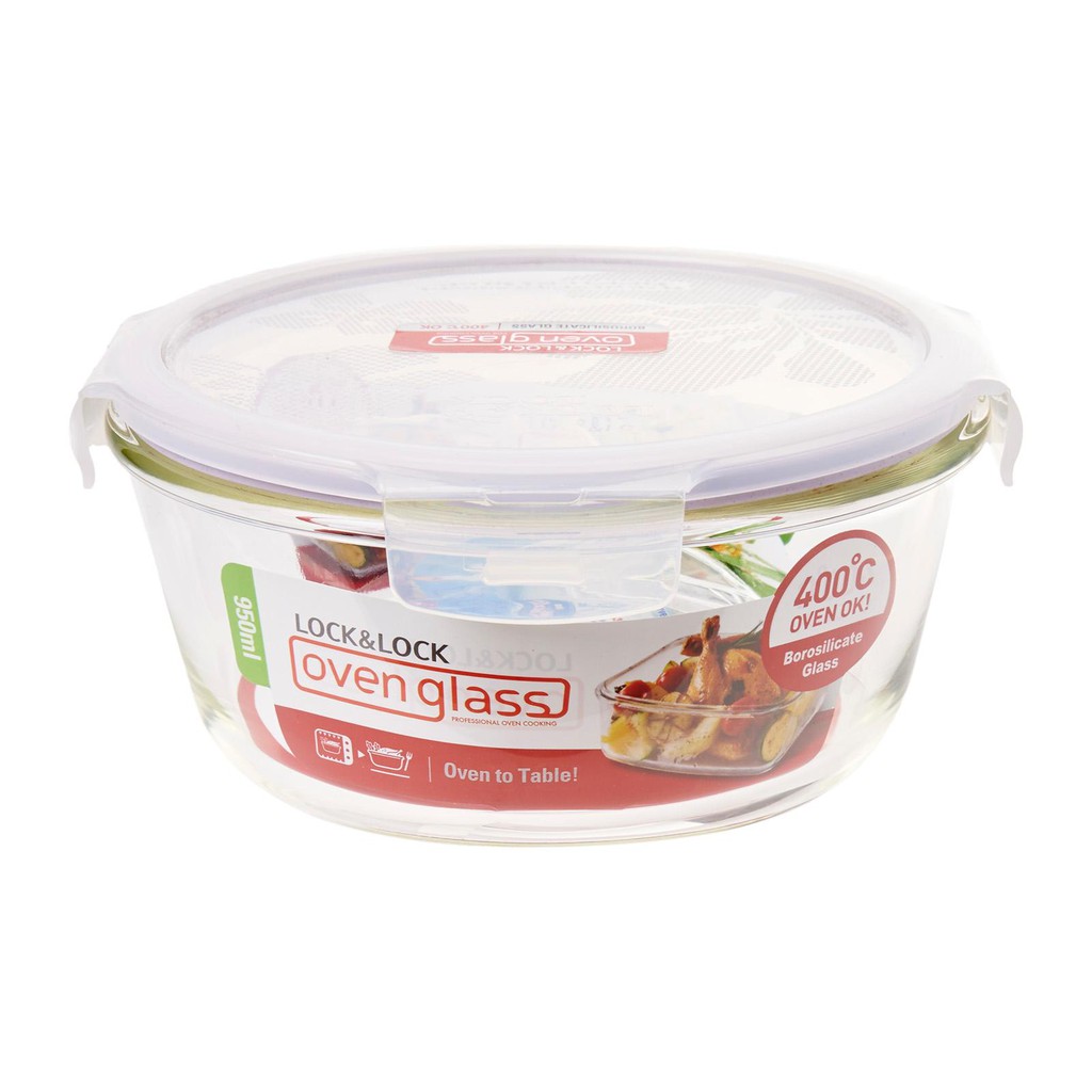 LocknLock Official Heat Resistant Airtight Glass Food Container Round ...
