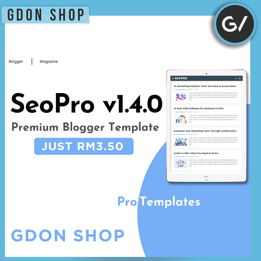 SeoPro Premium v1.4.0 [TEMPLATES BLOGGER] | Shopee Malaysia