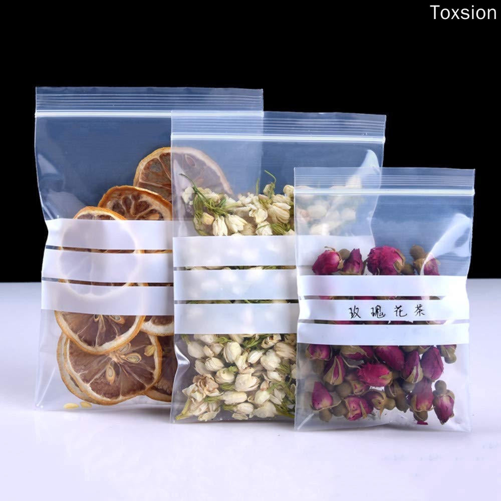 100Pcs Small Ziplock Clear Plastic Bags Resealable Poly Travel Pouch ...