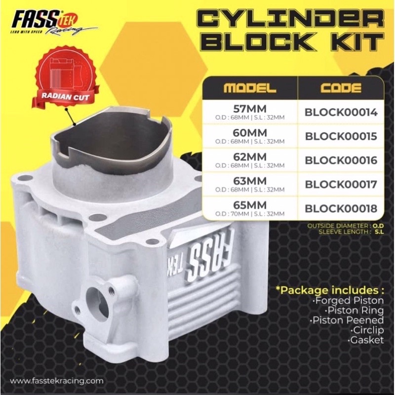 RACING BLOCK PROX SUPER PRO 57MM/60MM/62MM/63MM/65MM/66MM/68MM/70MM ...