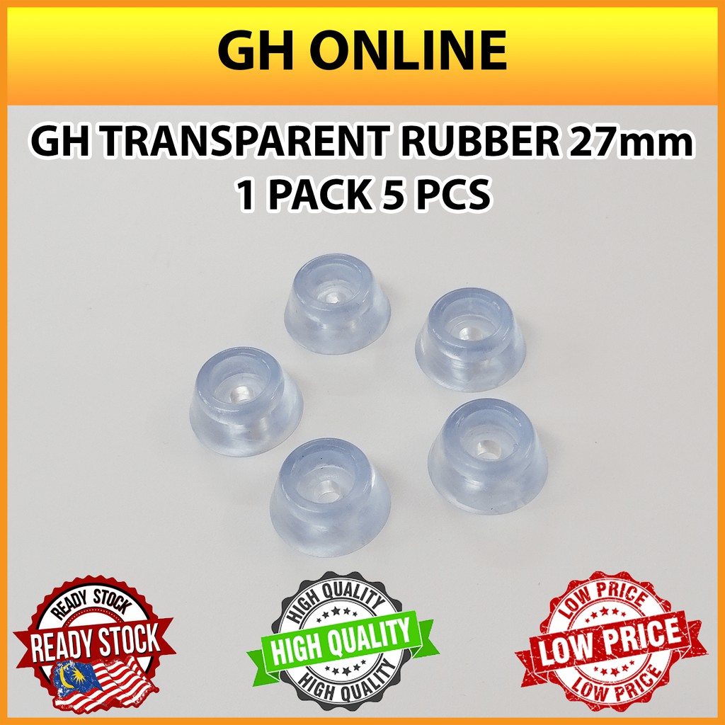 TRANSPARENT DOOR STOPPER WALL PROTECTION RUBBER 27mm (1 PACK 5 PCS ...