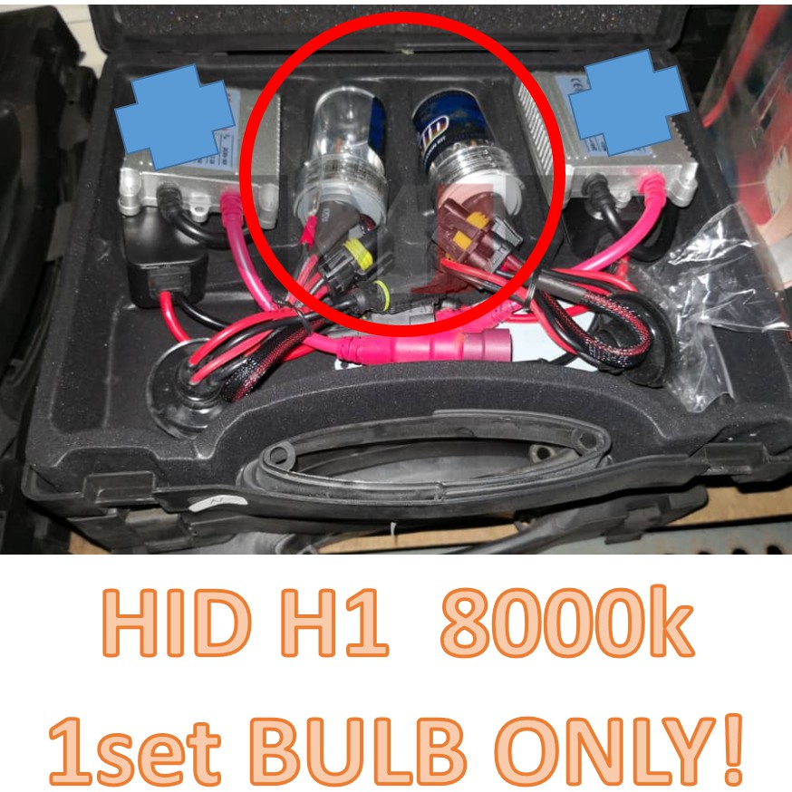 1set bulb H1 8000k HID Car 55W HID Xenon Head lamp light Bulb With ...