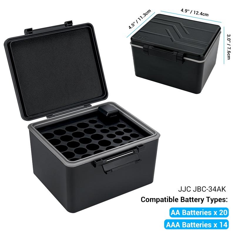 JJC Battery Case 18650 AA AAA Storage Holder Box 2A 3A Double Triple A ...