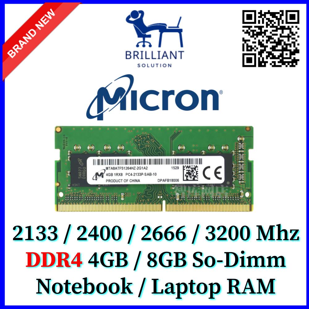 (New Unit) Original Micron DDR4 4GB 16GB Notebook RAM SODIMM 2133 Mhz ...