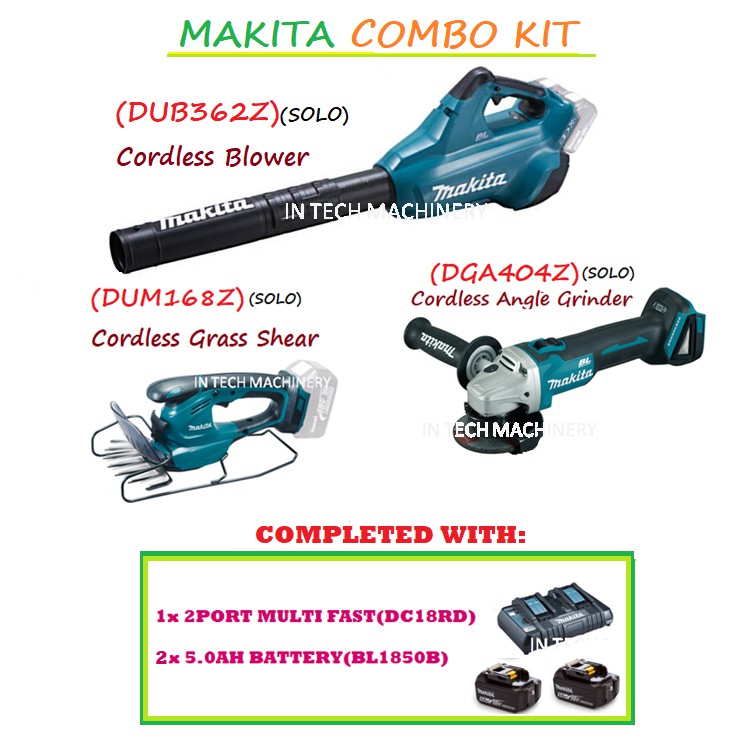 MAKITA COMBO KIT DUB362Z CORDLESS BLOWER+DGA404Z ANGLE GRINDER+DUM168Z GRASS SHEAR | Shopee Malaysia
