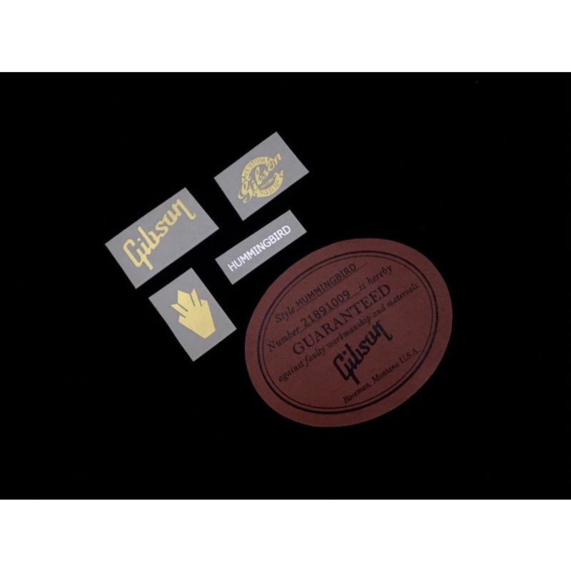 Gibson Hummingbird Acoustic Guitar Head Logo [Gold Metallic] | Shopee ...